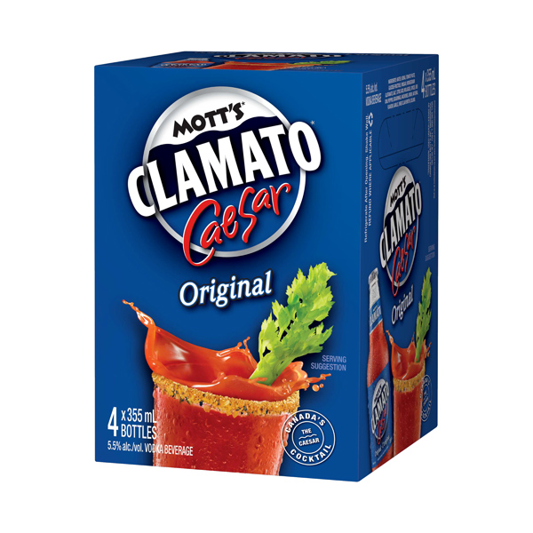 MyNSLC | Mott's Clamato Vodka Caesar Pre-mixed Cocktail 4 Bottle Pack
